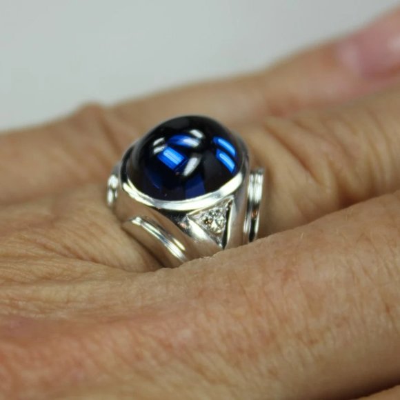 Accessories | Mens 925 Sterling Silver Era Streamlined Blue Spinel ...